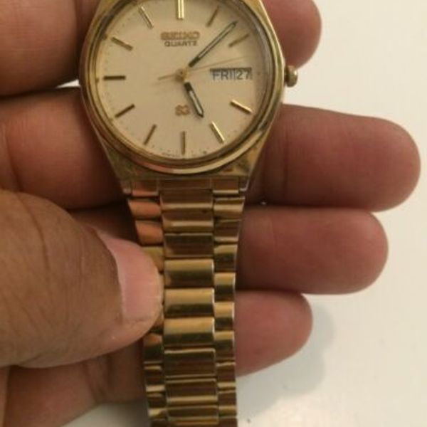 Vintage Seiko S3 Day Date Gold Tone 8123-7239 A1 Needs Battery ...