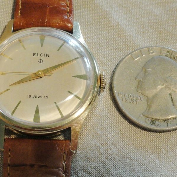 1950's Vintage Elgin Wrist Watch - 19 Jewels - Runs Great - Small Size ...