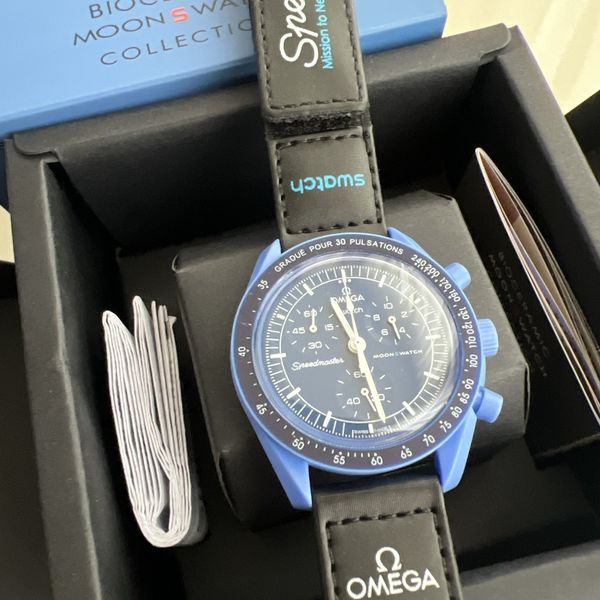 OMEGA X Swatch MoonSwatch Mission To Neptune - New - SO33N100 - Receipt ...