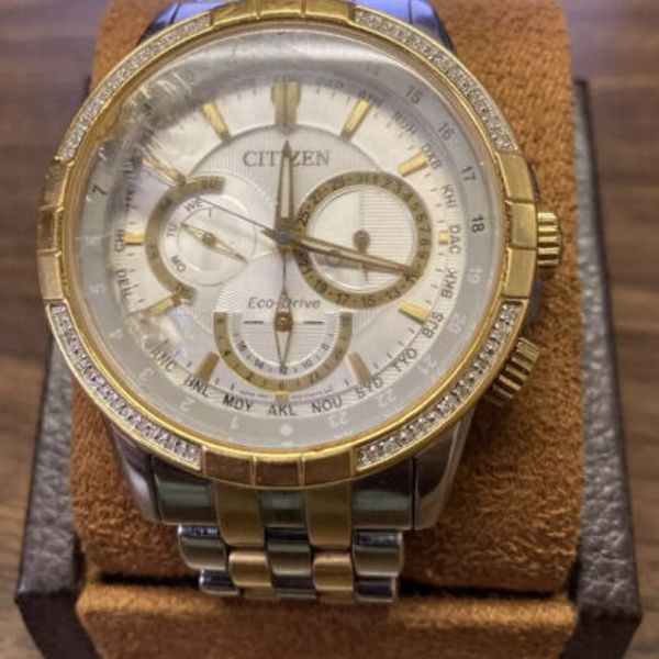 Citizen Calendrier 8729 44mm EcoDrive Mens Watch Diamonds - For Parts ...