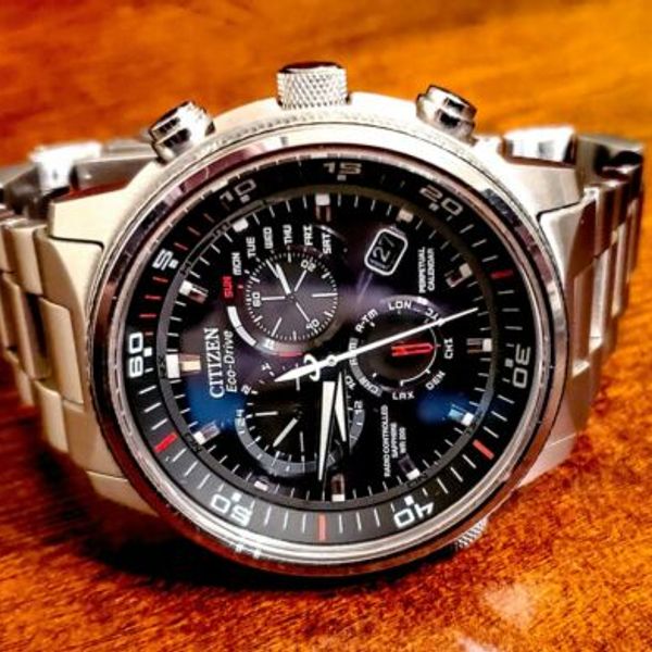 Citizen NIGHTHAWK A-T Model: AT4110-55E Atomic Timekeeping Perpetual ...