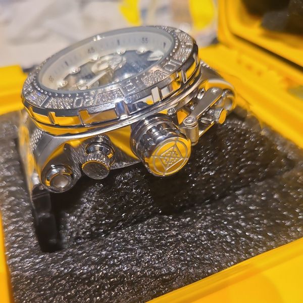 Invicta 52mm Diamond Coalition Forces Silver Chronograph Carbon Fiber ...