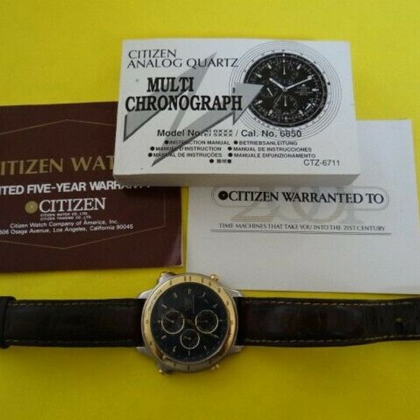 Citizen Alarm Chronograph 6850-G80272 GN-4W-S Two Tone Quartz Watch ...