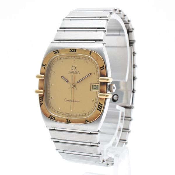 Rare! [NEAR MINT] OMEGA Constellation Gold Dial Square Quartz Women's ...