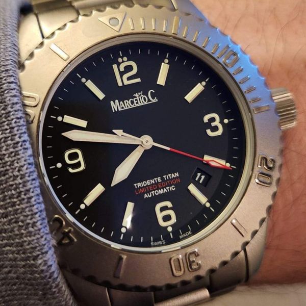 [$525 USD] Marcello C Tridente Titan LE- German Titanium ETA diver ...