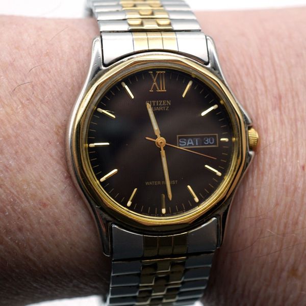 Vintage Citizen Quartz Day & Date Wrist Watch 5500-S24361 HSB Serial ...