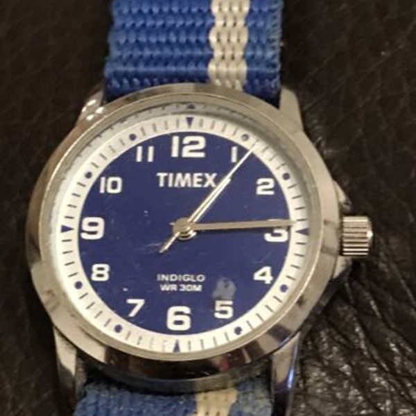 Vintage Timex Indigo Blue Dial Rare Military Style. Nice Watch Running ...