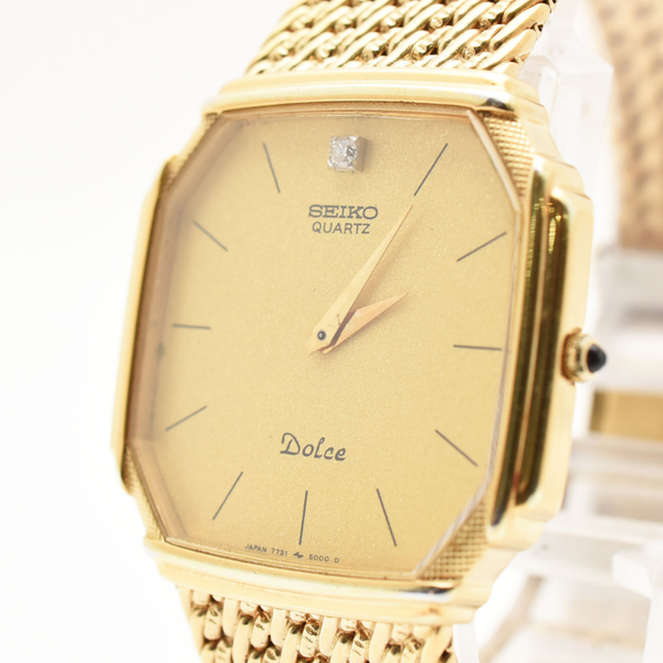 Vintage [Exc+5] SEIKO Dolce 7731-5000 Gold Diamond Men's Quartz Watch From JAPAN | WatchCharts ...