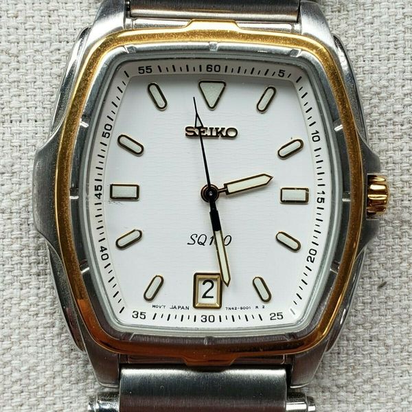 Seiko SQ 100 Vintage Two-Tone 7N42-5000 Montre Watch Rare, Hard to Find ...