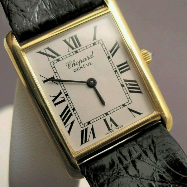 Luxury Chopard LUC Large Men's 24 mm 18 K Gold Tank Style Watch Quartz ...