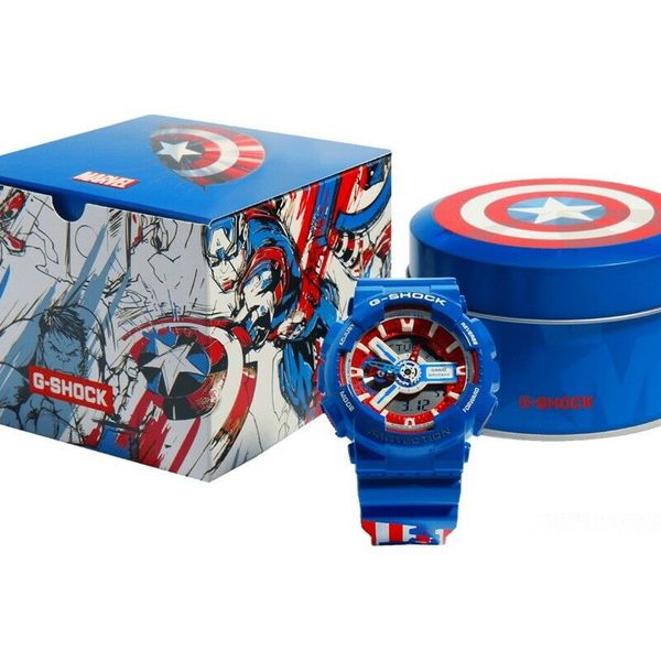 Casio G-Shock Marvel Avengers Collection CAPTAIN AMERICA GA-110CAPTAIN ...