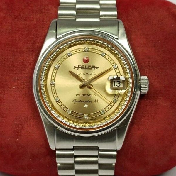 VINTAGE FELCA SPORTMASTER XX NIVAFLEX CAL 2824 AUTOMATIC DATE MEN'S ...