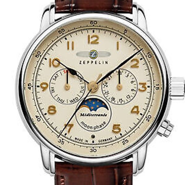 Zeppelin Men's Watch 100 Years Mediterranée Moon Phase 9636-5 ...