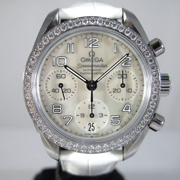 SOLD Omega Speedmaster Ladies Chronograph MOP Dial with Diamonds 38mm ...