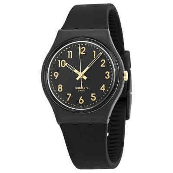 Swatch Golden Tac Black Dial Black Silicone Unisex Watch GB274 ...