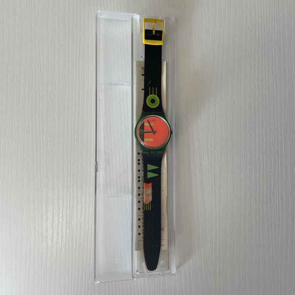 Vintage Swatch Biosourced Watch Multicolor Quartz 80's Neon Rider Watch ...