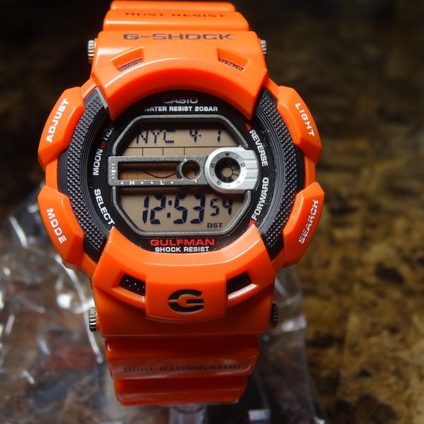 FS : CASIO G-SHOCK GULFMAN G-9100R-4 MIRO MEN IN RESCUE ORANGE TITANIUM ...