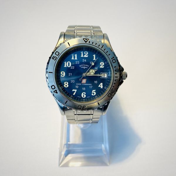 Vintage Rotary Swiss Commando Watch - Rare Blue Dial, GC, fully working ...
