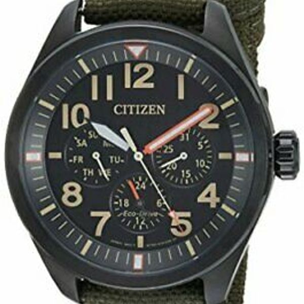 Citizen Men's 'Military' Quartz Stainless Steel and Nylon Casual, Green ...