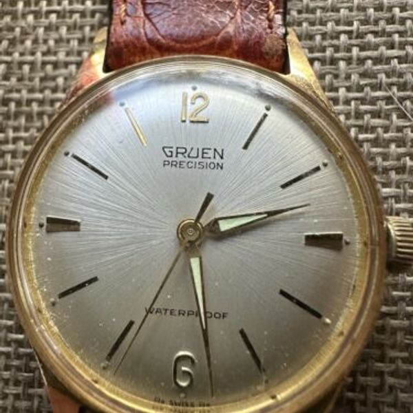 Gruen Precision 17 J Waterproof Swiss Vintage Mechanical Wind Watch ...