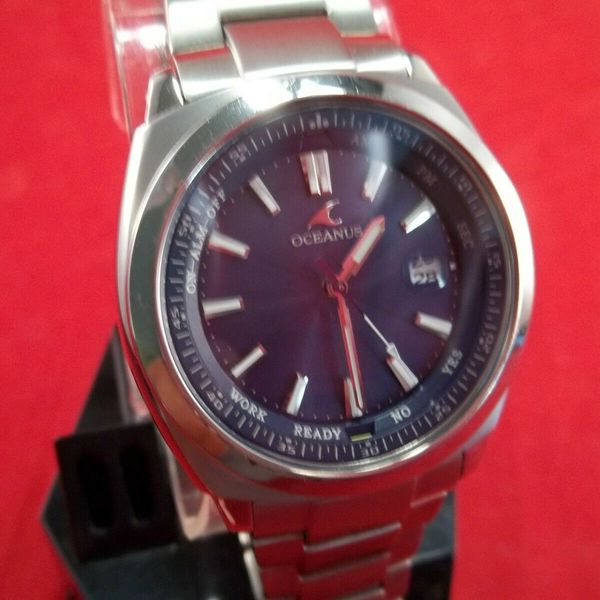 OCEANUS CASIO WAVE CEPTOR OCW-11OTDA SOLID TITANIUM 3722 EXCELLENT ...
