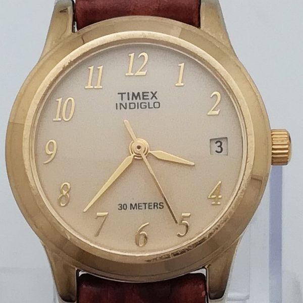 Timex Indiglo Ladies Watch, Wristwatch, Date Display, Leather Strap, Watch Works | WatchCharts ...