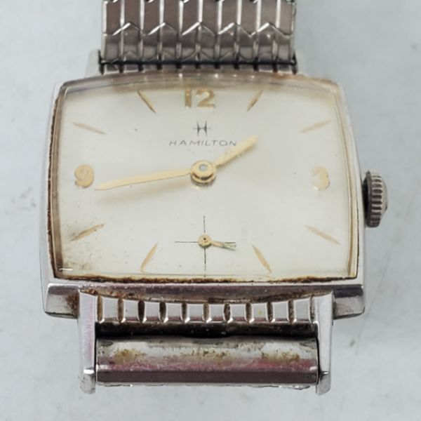 Vintage Hamilton Tank Style Manual Wind Watch 10K RGP Bezel Small ...