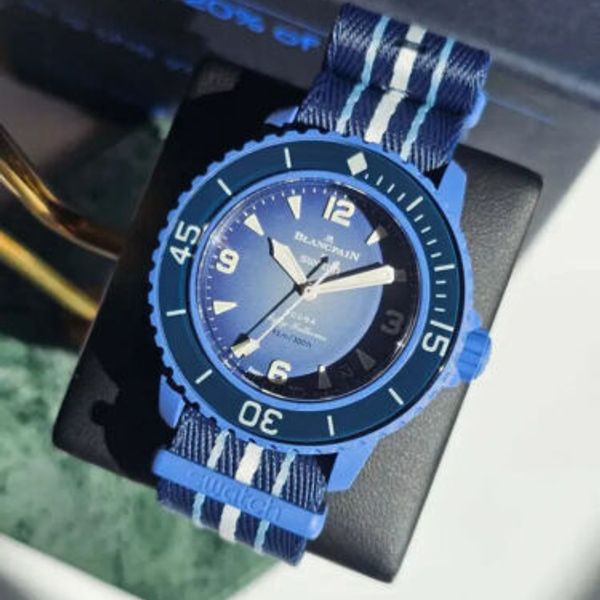 -^*BLUE x SWATCH SCUBA FIFTY FATHOMS Atlantic Ocean -FASTâ QUICK SHIP-x ...
