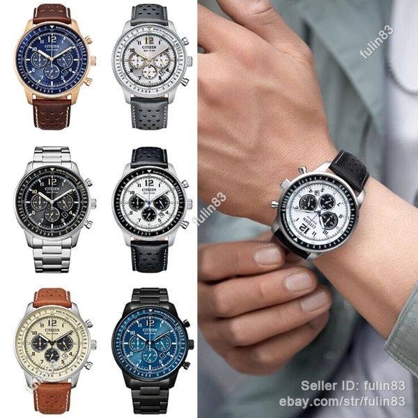 New Citizen CA4500-32A Men's Black Chronograph Watch, Eco-Drive ...