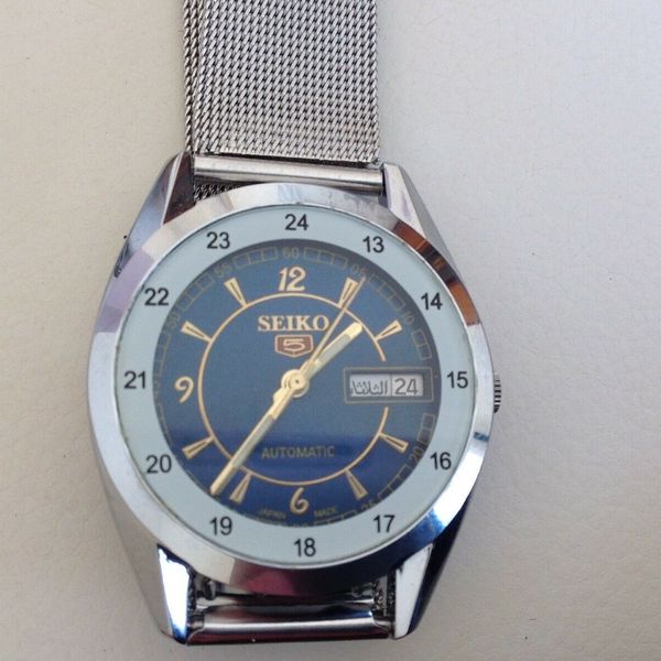 Seiko 5 Railway Dark blue Face Automatic Near Mint condition. Virtually ...