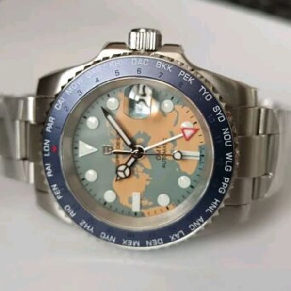 Pagani Design PD-1758 GMT 40mm Watch Seiko NH34 World Map Dial ...