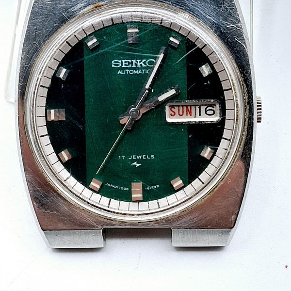 Vintage Seiko 7006-6009 Automatic Men's Watch 17 Jewels Green/Black ...