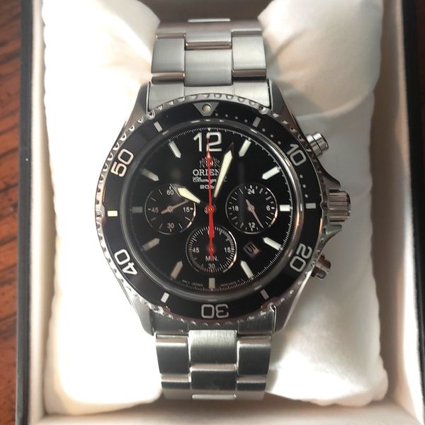 Orient Solar Chronograph - Black Dial - As New | WatchCharts Marketplace