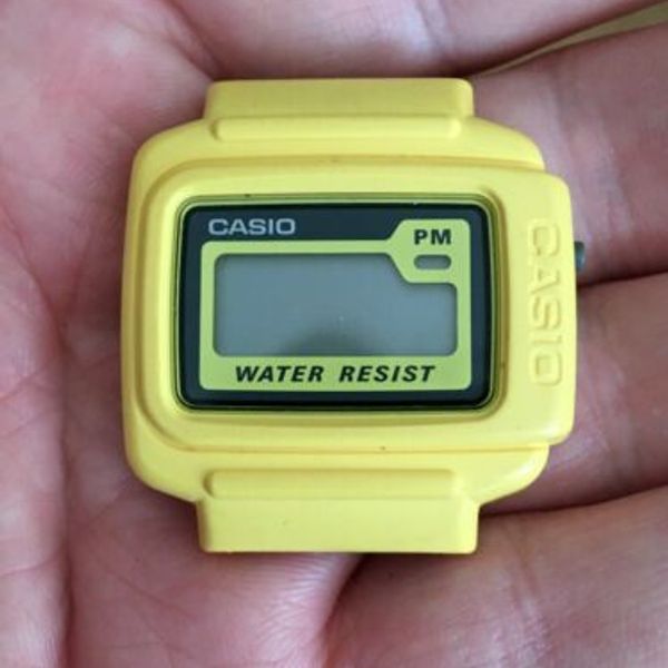 Vintage Old Stock Casio Digital Watch NF10 Yellow Case For Parts Or ...