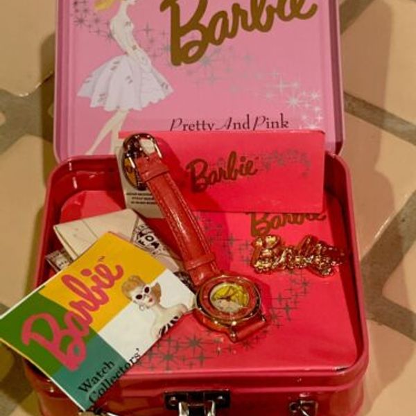 Barbie Fossil 1994 Pretty and Pink Watch New in tin box NEW FAST FREE ...