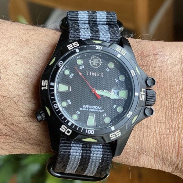 Mens TIMEX EXPEDITION (T49618) Quartz Indiglo WR200M Dive Style ...