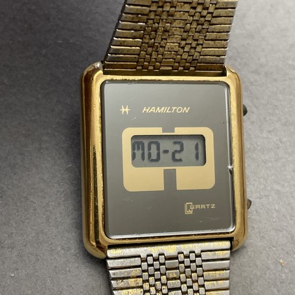 Vintage Hamilton LCD Quartz 880 Digital Square Watch New Batteries ...