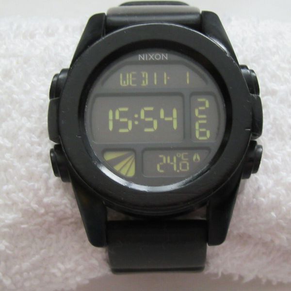 Men's Watch NIXON "THE UNIT" Black 100M Water Resistant Thermometer ...