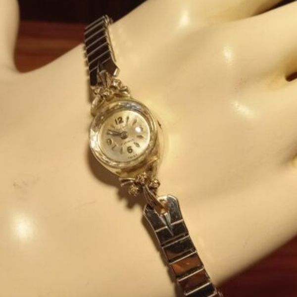 Vintage 14K GOLD Paul Monet Ladies Wrist Watch Swiss 17 Jewels ...