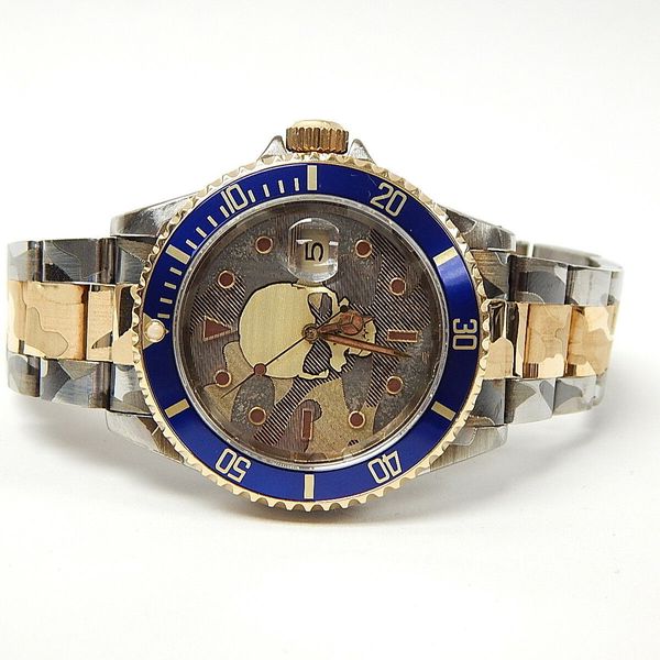Rolex Submariner 16613 - 40mm Two-Tone Dial Circa 2003 "K" Serial SKULL ...