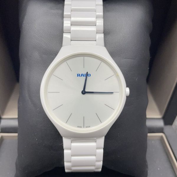 Rado True Thinline White Ceramic 39mm Unisex Watch | WatchCharts ...