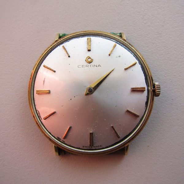 Vintage Certina 18ct Gents Gold wristwatch for spares or repair ...