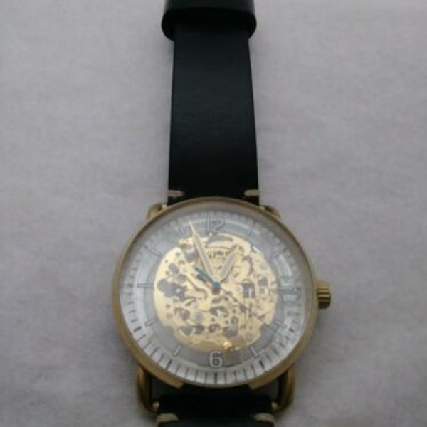 Fossil ME3143 The Commuter Clear Dial Black Leather Strap Automatic Men ...