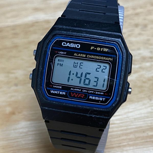 Vintage Casio Thailand F-91W Mens Digital Alarm Chrono Quartz Watch~New ...
