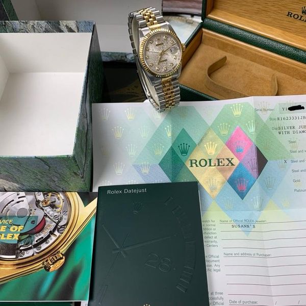 FS: 16233 no holes Y serial w Jubilee Diamond dial + Box Papers ...