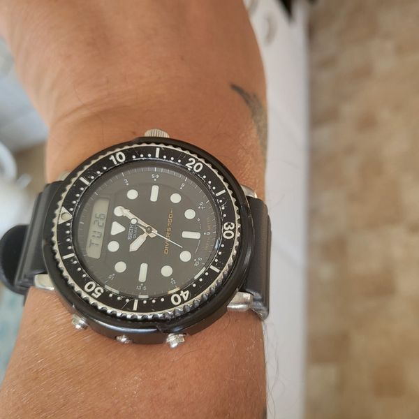 SEIKO H558 5009 Arnie predator fully Working 150m Black Vintage 1980s ...