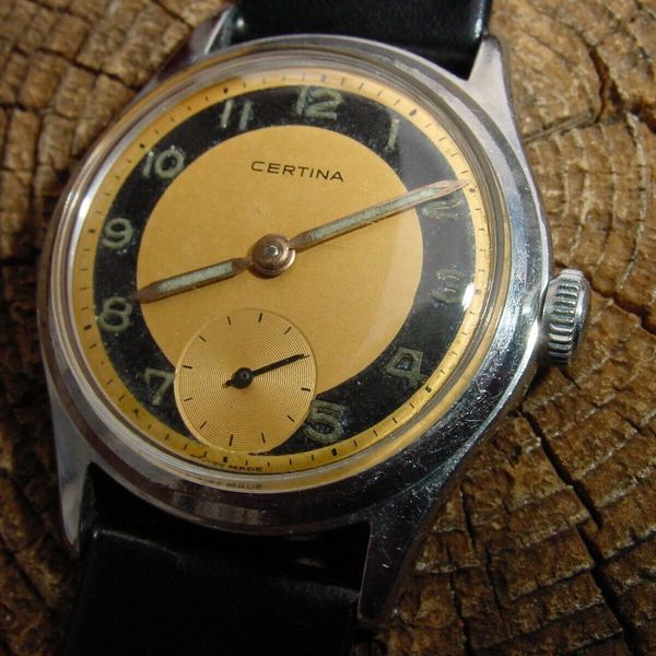 Certina Manual wind Sub Second watch Beautiful Gilt Sector Dial Cal ...