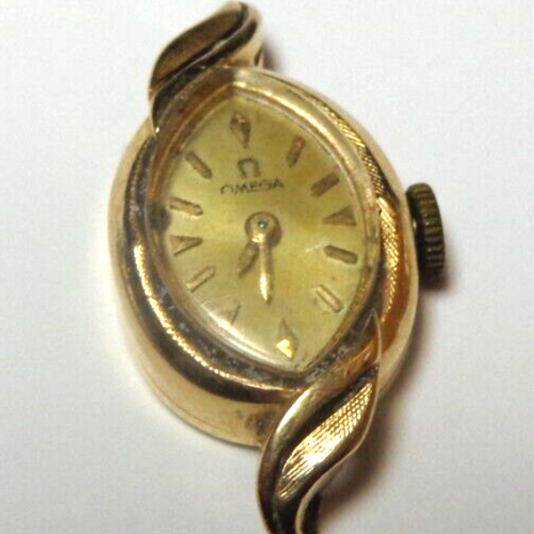Ladies Omega Watch, 17 Jewel, Non Working, Case marked 14K Gold, Scrap ...