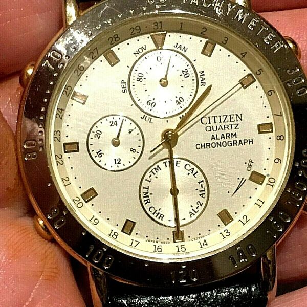 1994 Mens Vintage Citizen 6850-G81236 Alarm Chronograph Battery ...