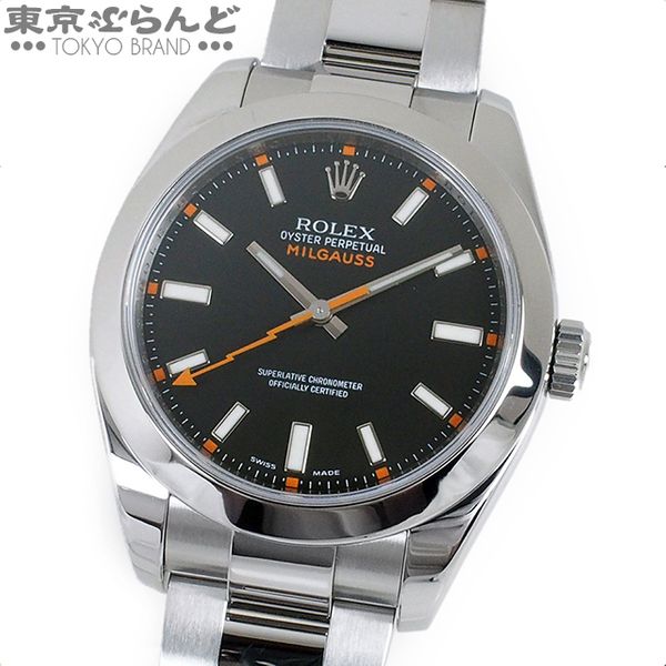 Rolex ROLEX Milgauss black dial watch watch men's self-winding SS black ...